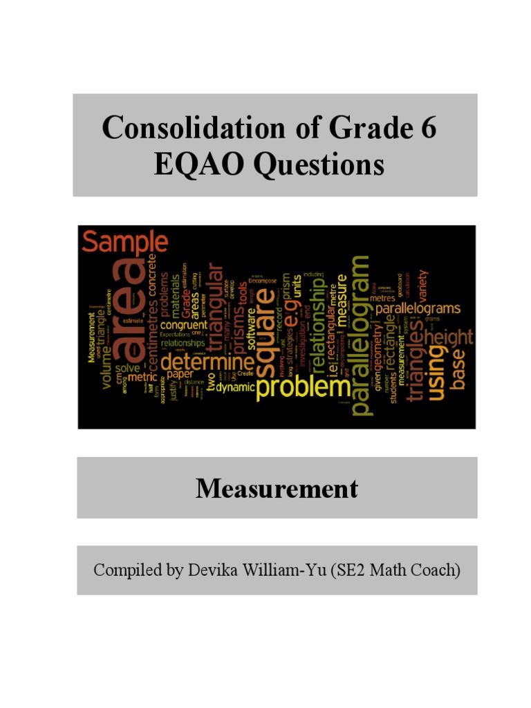 Eqao Questions Measurement 2006 2011 | PDF | Area | Length