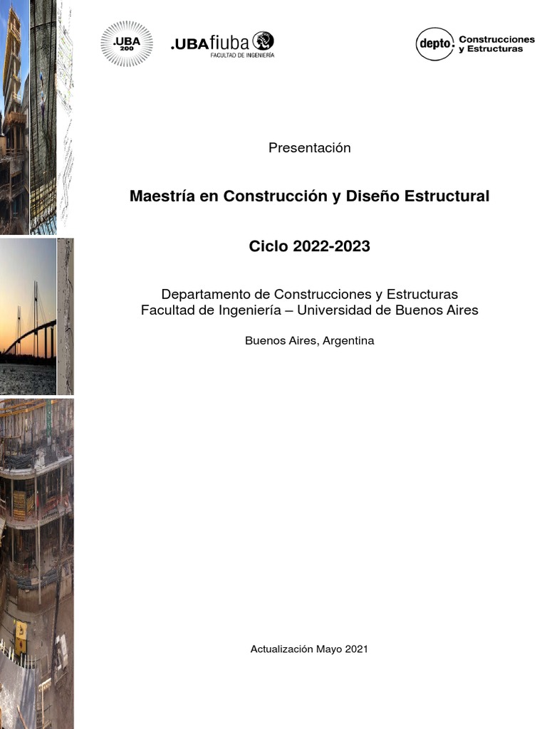 MaestriaMCyDE FIUBA Info2022 R1 | PDF | Hormigón | Licenciatura