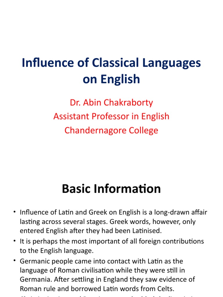 Philology - Latin Influence | PDF | Latin | English Language