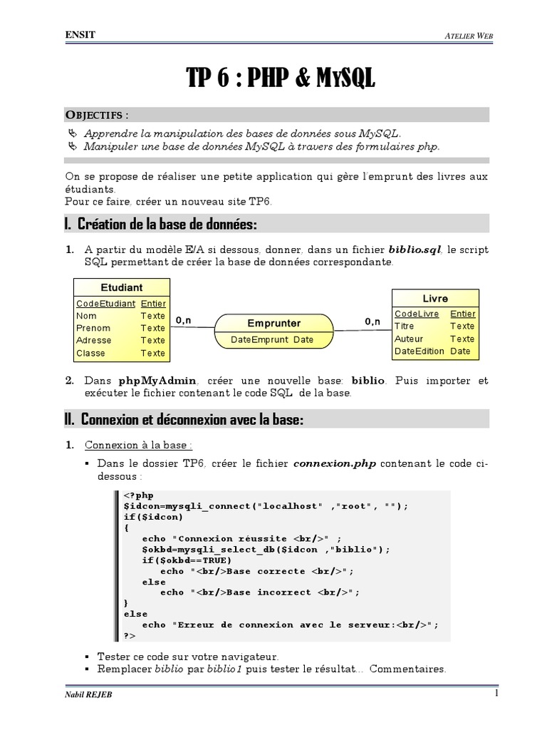 TP PHP | PDF | PHP | MySQL