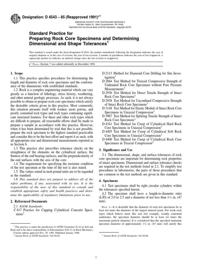 Toaz - Info Astm d4543 Preparing Rock Core Specimens PR | Download Free ...