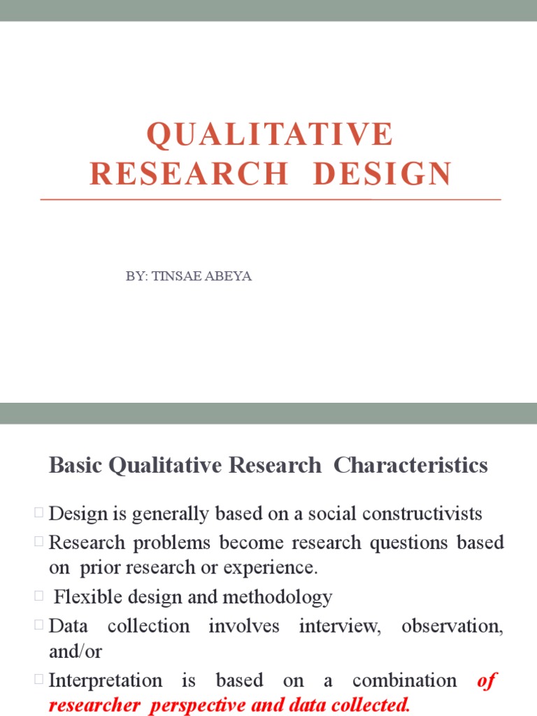 Qualitative Research Design | PDF | Qualitative Research | Methodology