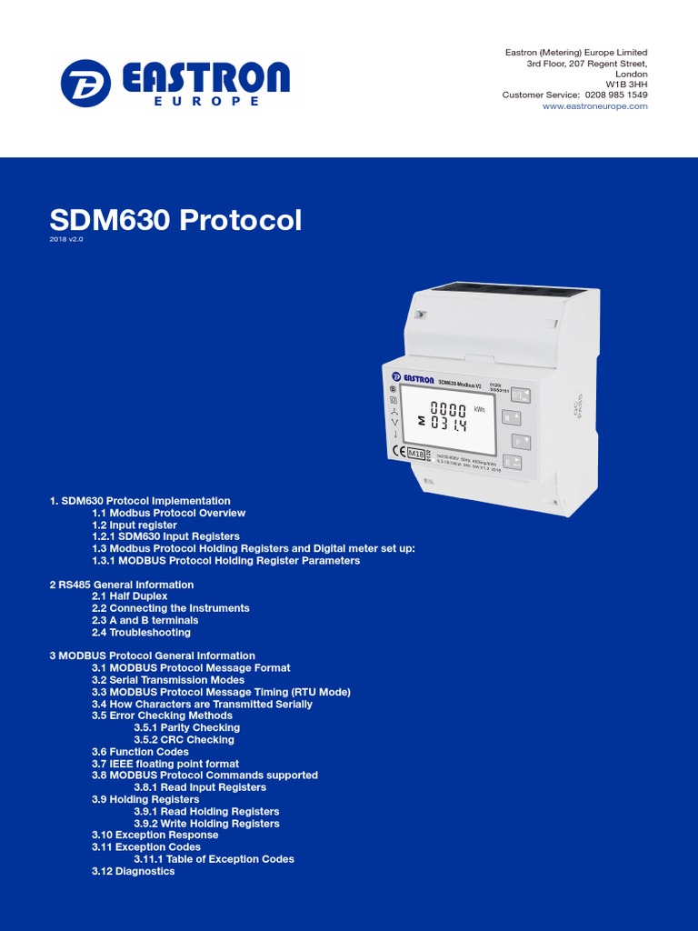 Implementation of the Modbus Protocol for Eastron SDM630 Smart Meters ...