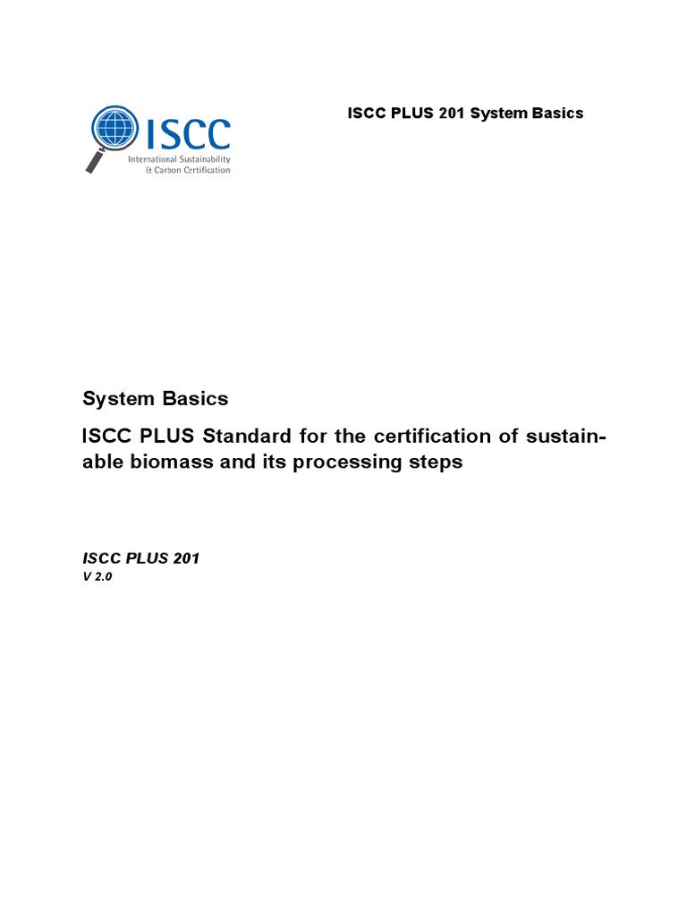 Iscc Plus 201 System Basics v2.0 | PDF | Biomass | Sustainability