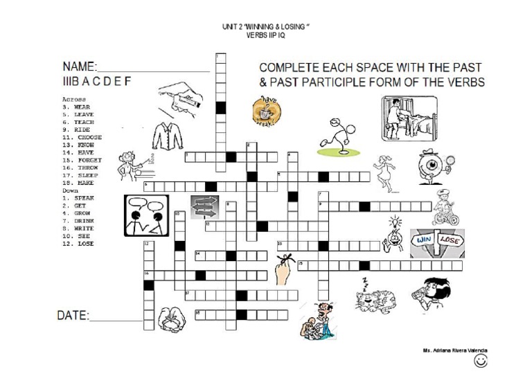 Irregular Verbs Crossword Past&Participle | PDF