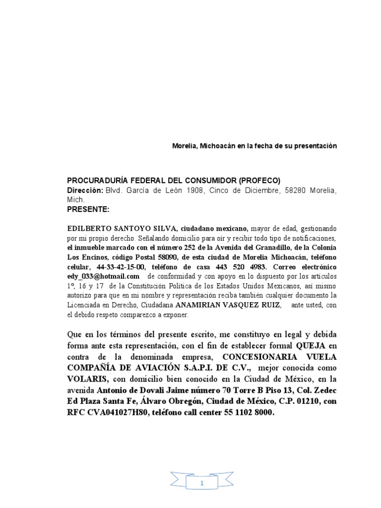 Queja Profeco | PDF | México | Protección al Consumidor