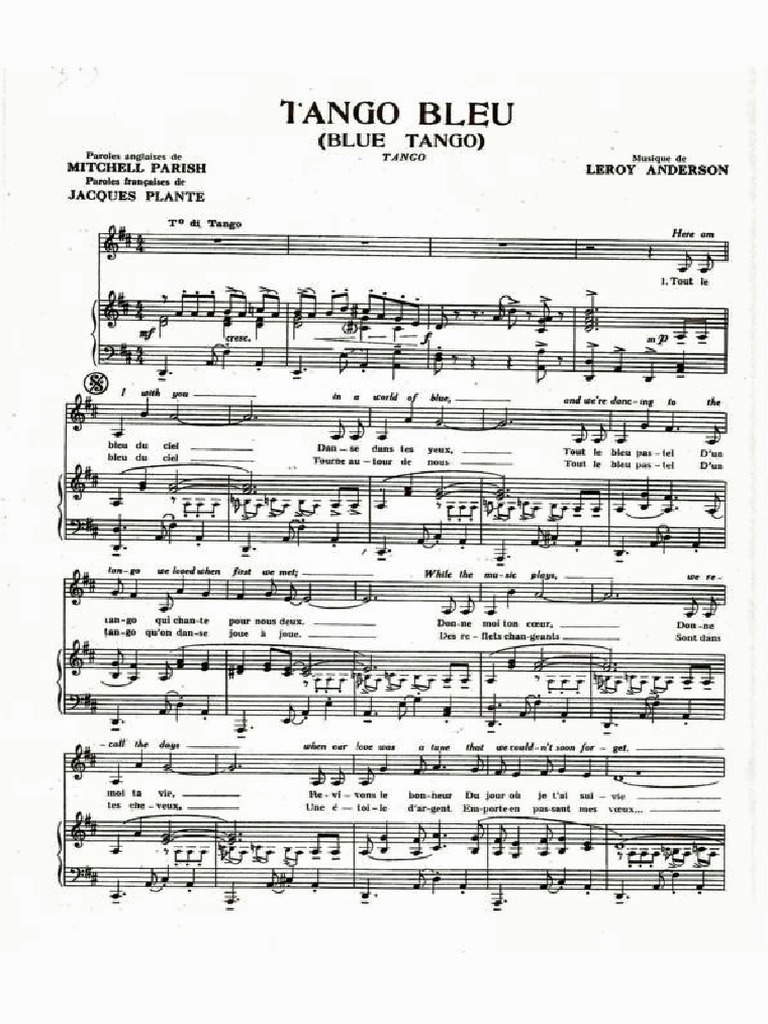 Tango Bleu (Blue Tango) | PDF