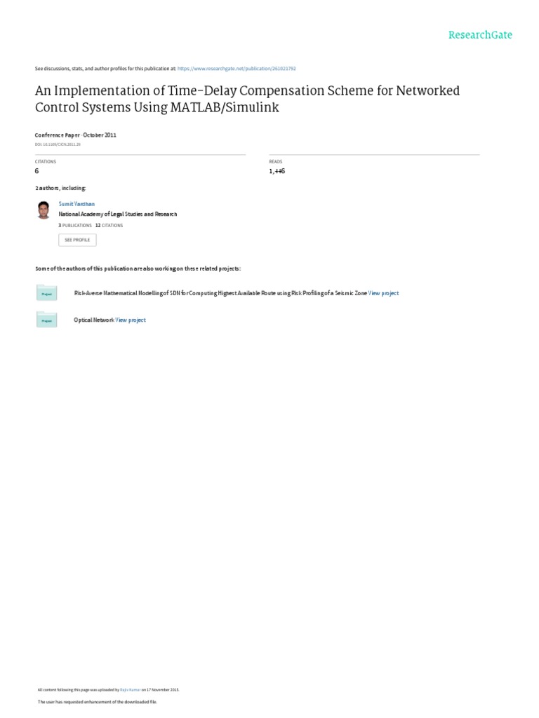 An Implementation of Time-Delay Compensation Scheme For Networked Control Systems Using MATLAB ...