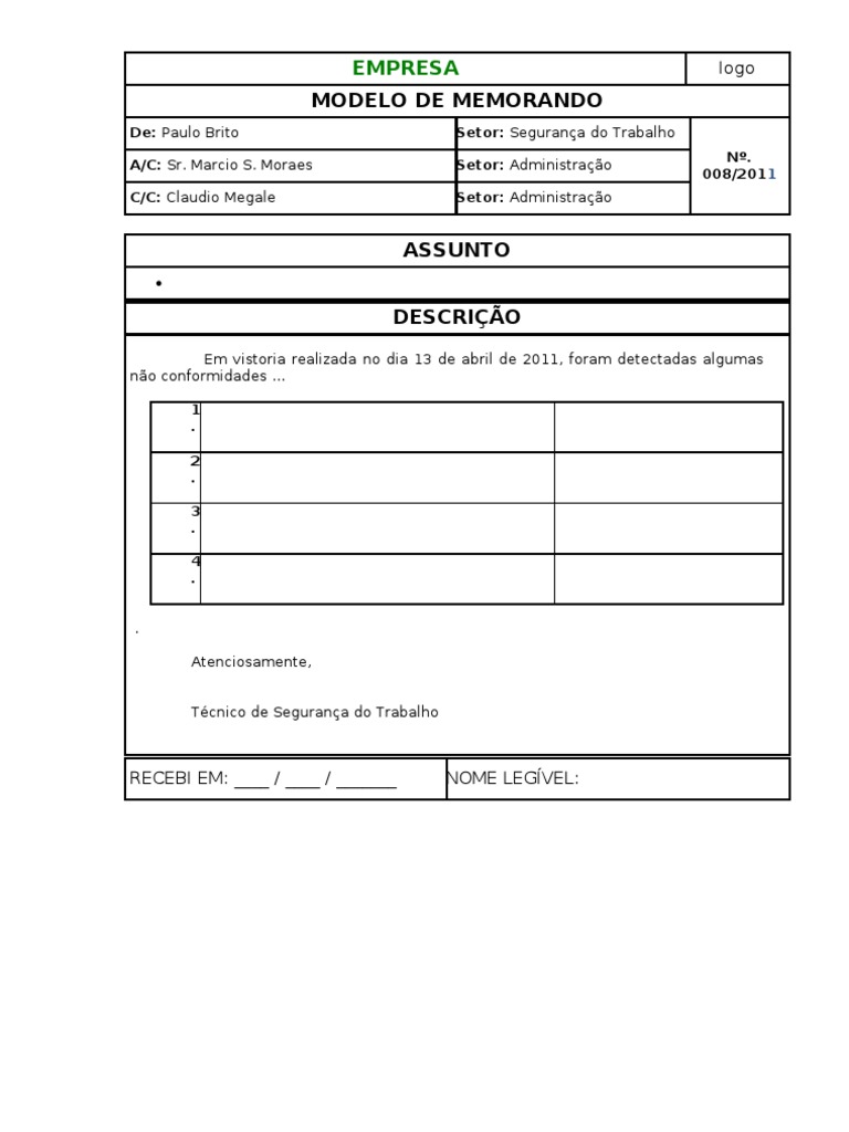 Modelo de Memorando | PDF