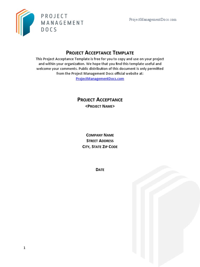 Project Acceptance Template: A Concise Yet Comprehensive Document for Formally Closing Out a ...