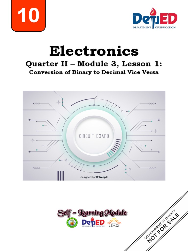 STE Electronics10 Q2 Mod3 Lesson1 Binary Digits EDWIN ABOBO JR v1 | PDF | Division (Mathematics ...