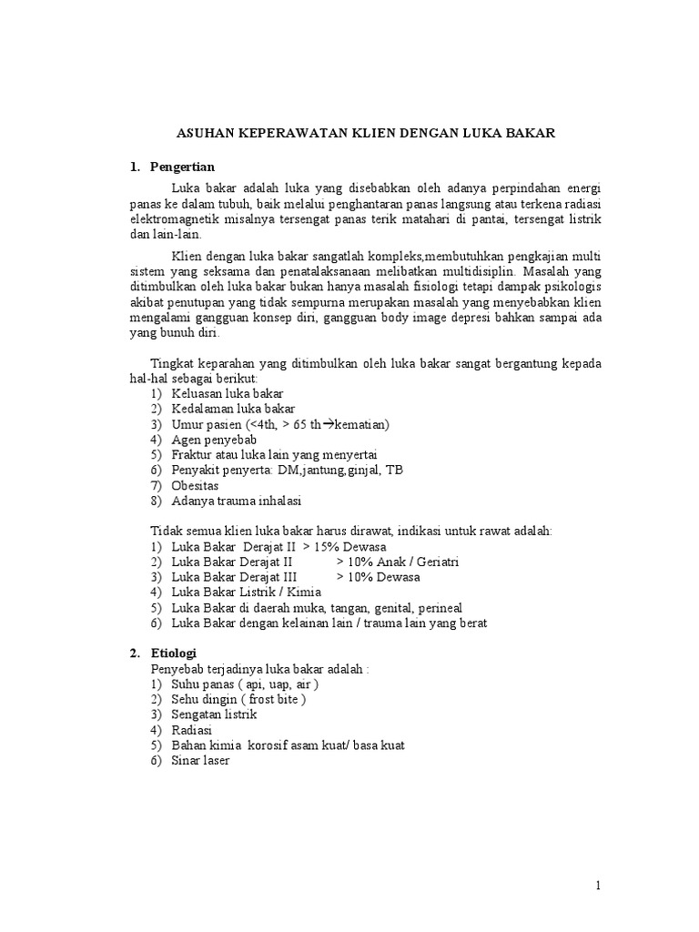 Asuhan Keperawatan Klien Dengan Luka Bakar | PDF