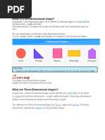 Solid Shapes Worksheet Class 3 | PDF