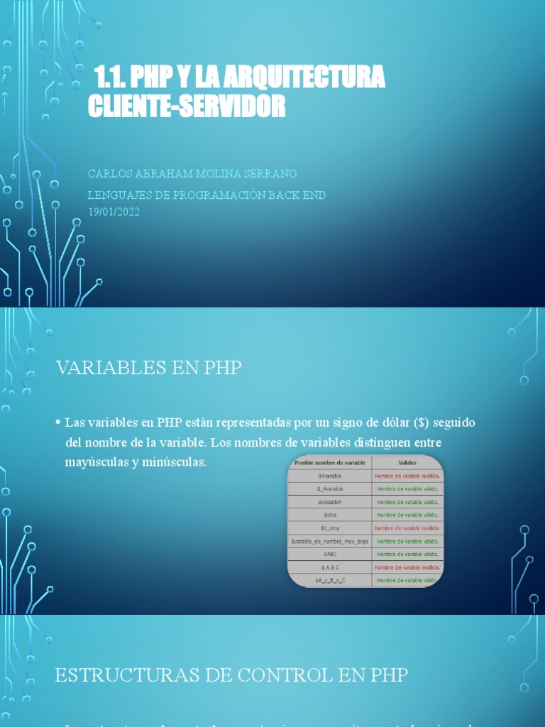 1.1. PHP y La Arquitectura Cliente-Servidor | PDF | Php | Red mundial