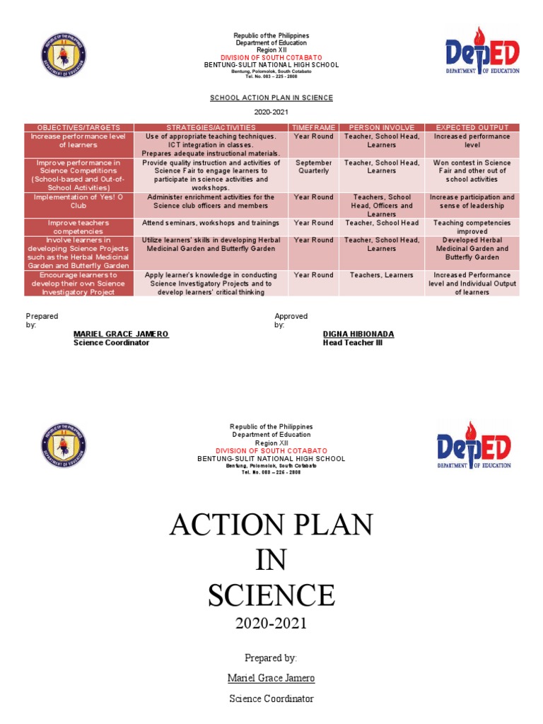 Action Plan - Science (2020-2021) | PDF | Learning | Teachers