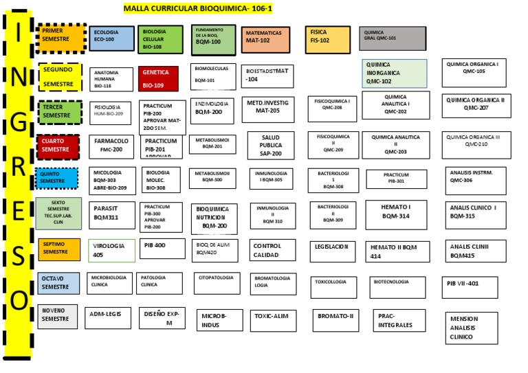 Malla Curricular Bioquimica Diagrama | PDF | Especialidades Medicas ...