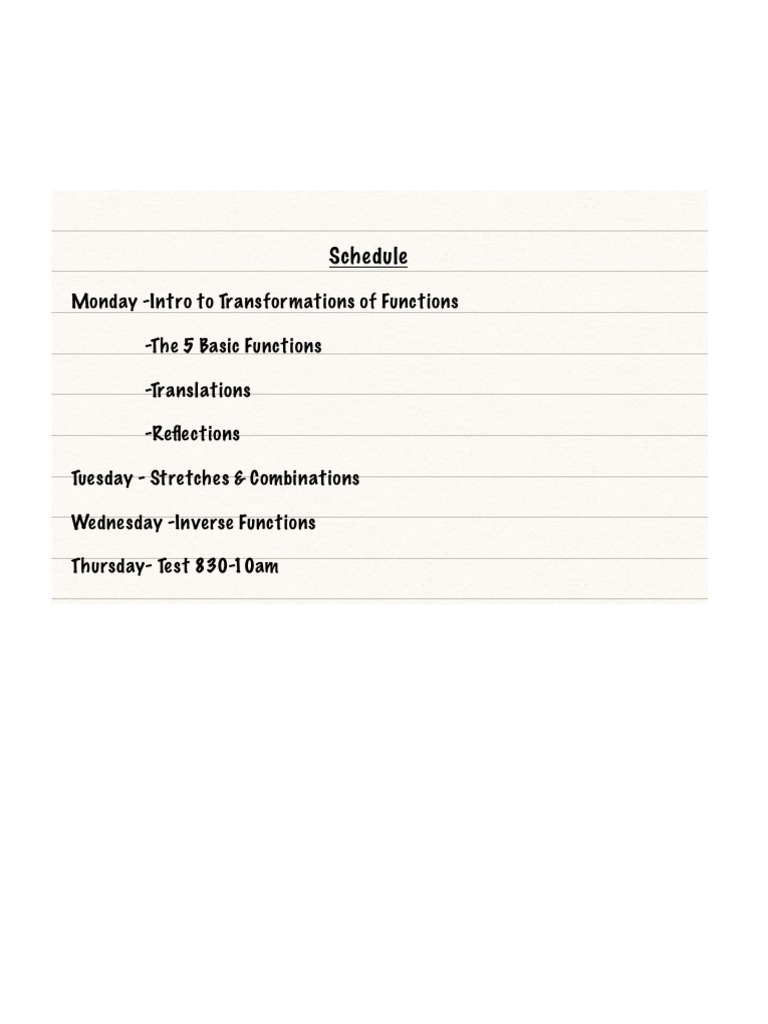 Transformations Of Functions Pdf Function Mathematics Cartesian Coordinate System
