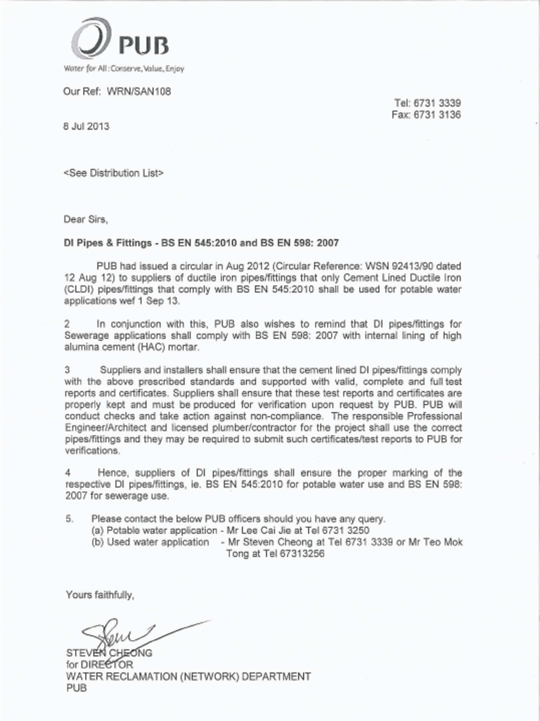 DI Pipes & Fittings - BS EN 545 and BS EN 598 | PDF