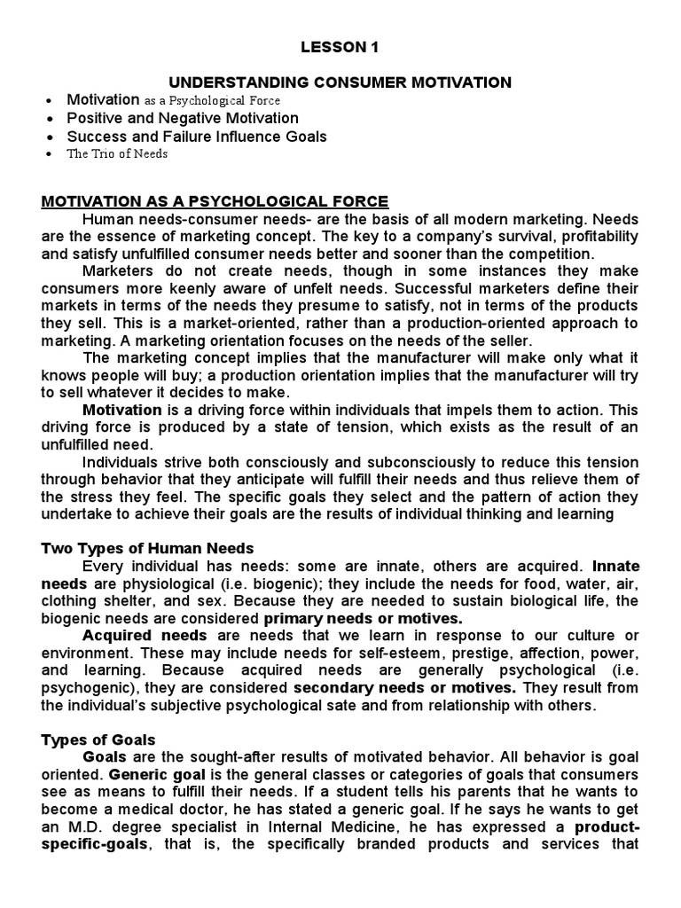 As A Psychological Force | PDF | Motivational | Motivation