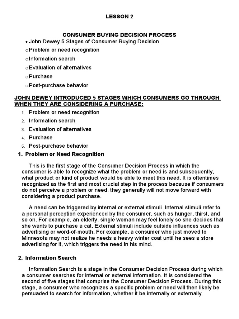 Lesson 2 | PDF | Consumer Behaviour | Behavior