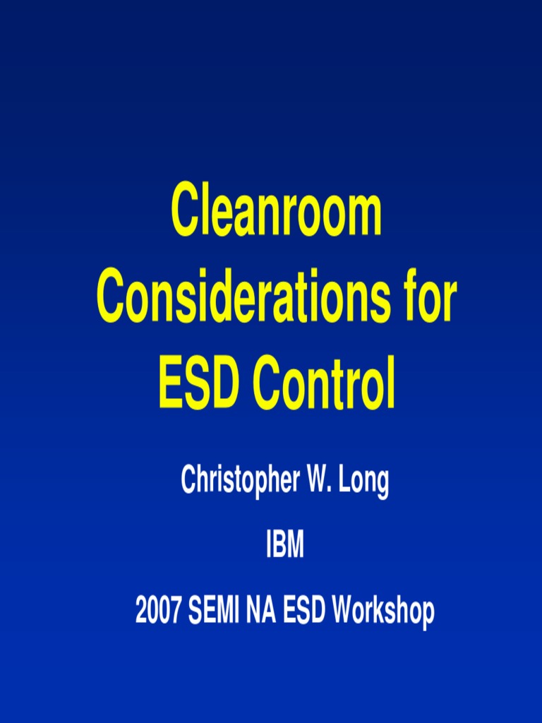 ESD Control in Cleanroom Environments | PDF | Electrostatic Discharge ...