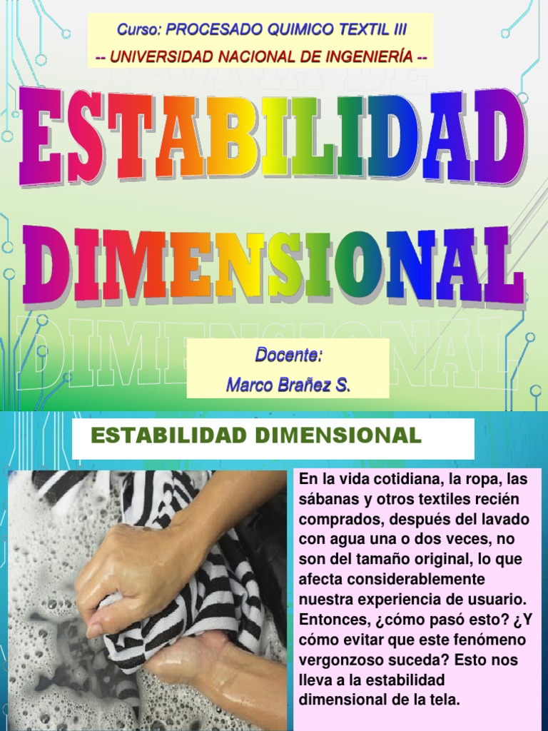 Estabilidad Dimensional | PDF | Textiles | Fibra sintética