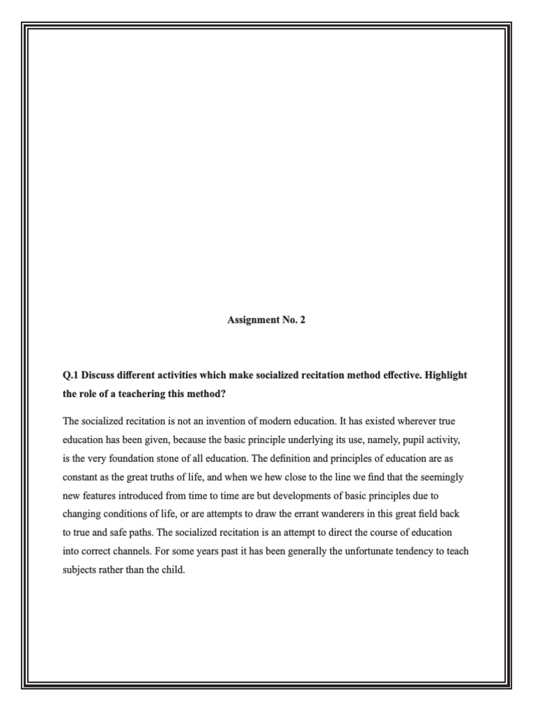 Effective Socialized Recitation Methods | PDF | Wellness | Science ...