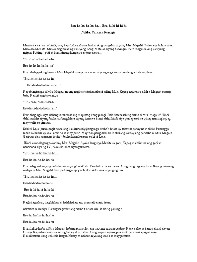 Bru-Ha-Ha-Ha-Ha-Ha Bru-Hi-Hi-Hi-Hi-Hi Ni Ma. Corazon Remigio | PDF