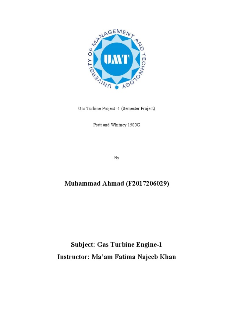 PW 1500G Final Report | Download Free PDF | Combustion | Gas Turbine