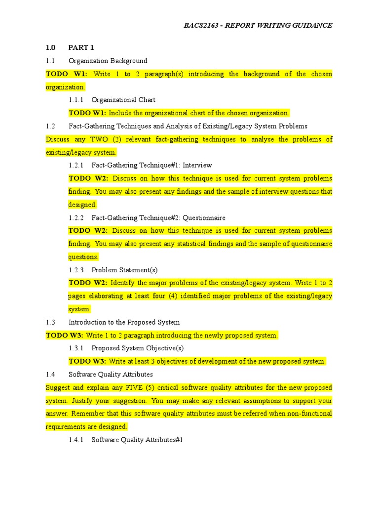 Report Writing Guidance for BACS2163 | PDF | Software Quality | Computing