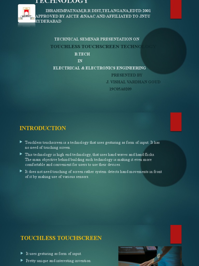 0 - Touchless Touch Screen Technology | PDF | Touchscreen | Sensor