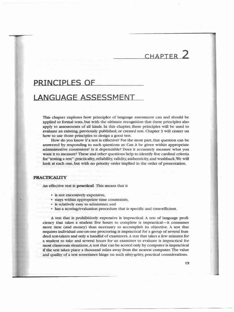 Principles of Language Assessment | PDF