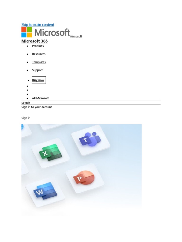 Microsoft 365: Skip To Main Content | PDF | Microsoft | Software