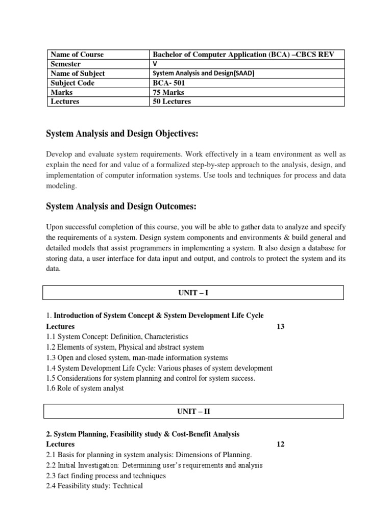 Bca Iii Year Syllabus - Saad | PDF | System | Databases