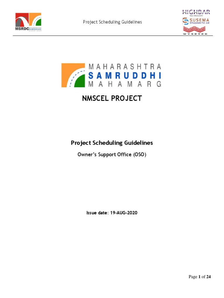 Project Scheduling Guidelines - V3 | PDF | Civil Engineering