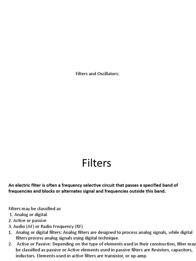 Filters (Autosaved) | PDF | Electronic Filter | Low Pass Filter