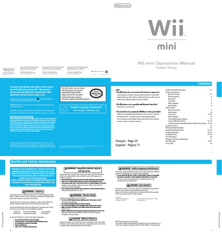 Wii Mini Operations Manual: System Setup | Download Free PDF | Wii ...