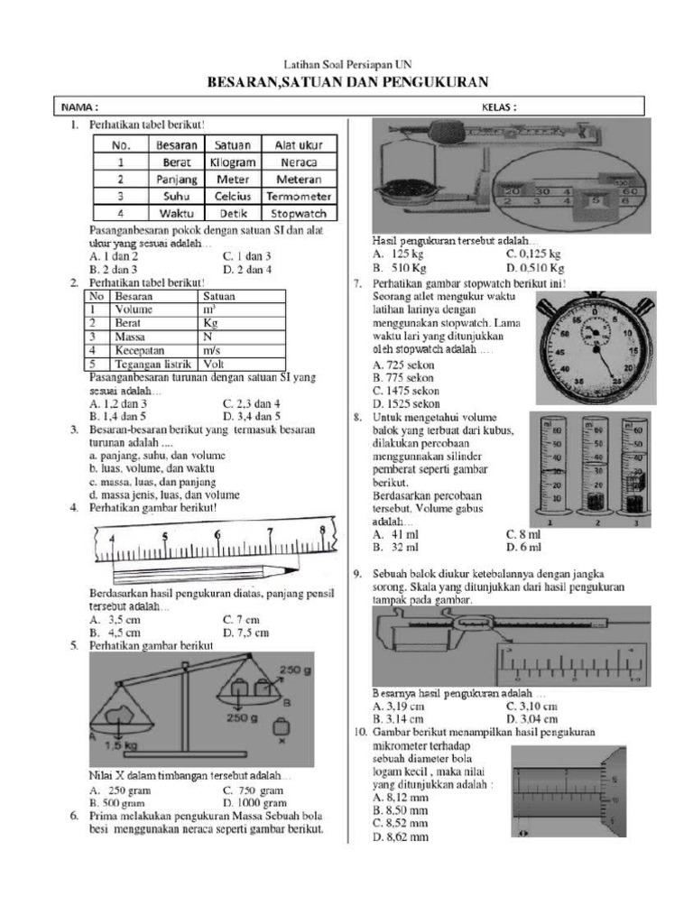 Latihan Soal Pengukuran | PDF