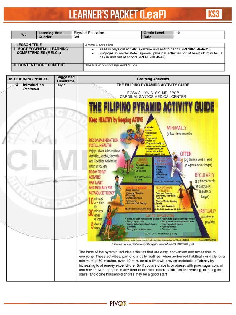 Getting Active: Understanding the Filipino Physical Activity Pyramid ...