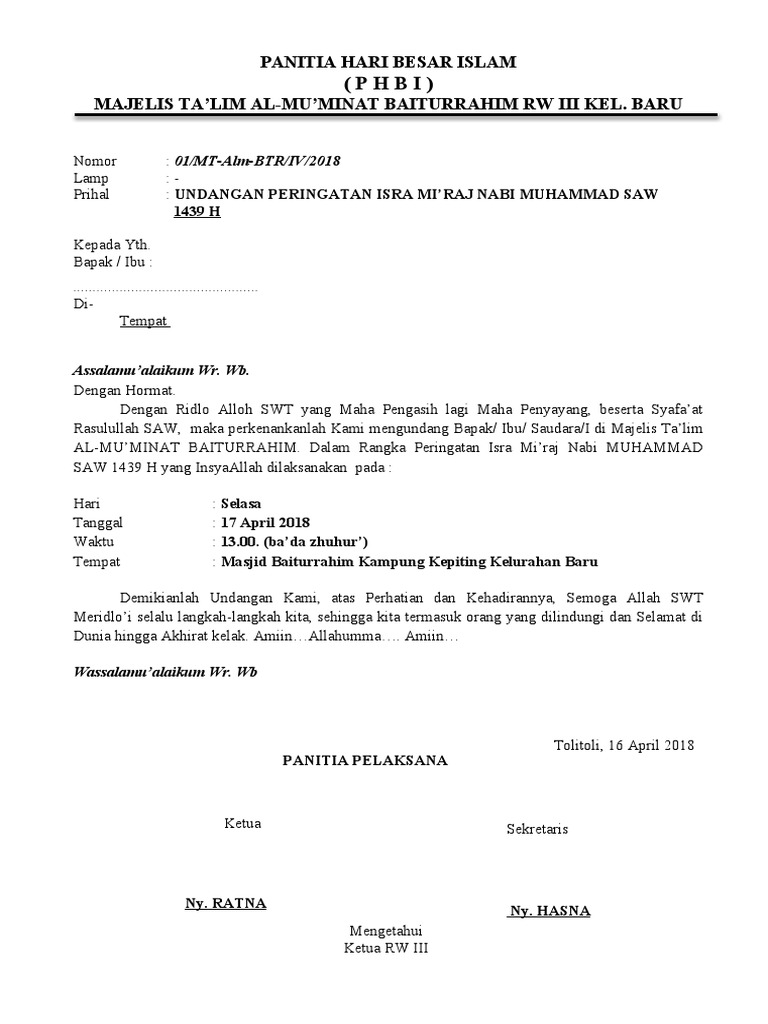 Contoh Undangan Dzikir | PDF