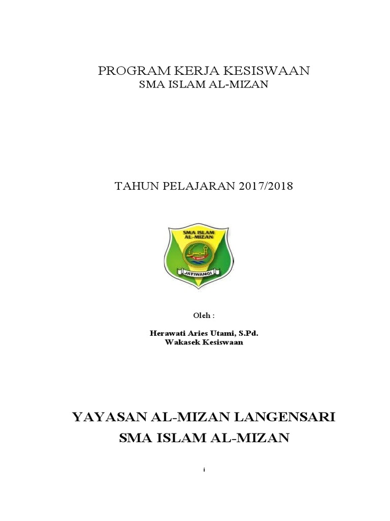 Kaper Program Kerja Kesiswaan | PDF