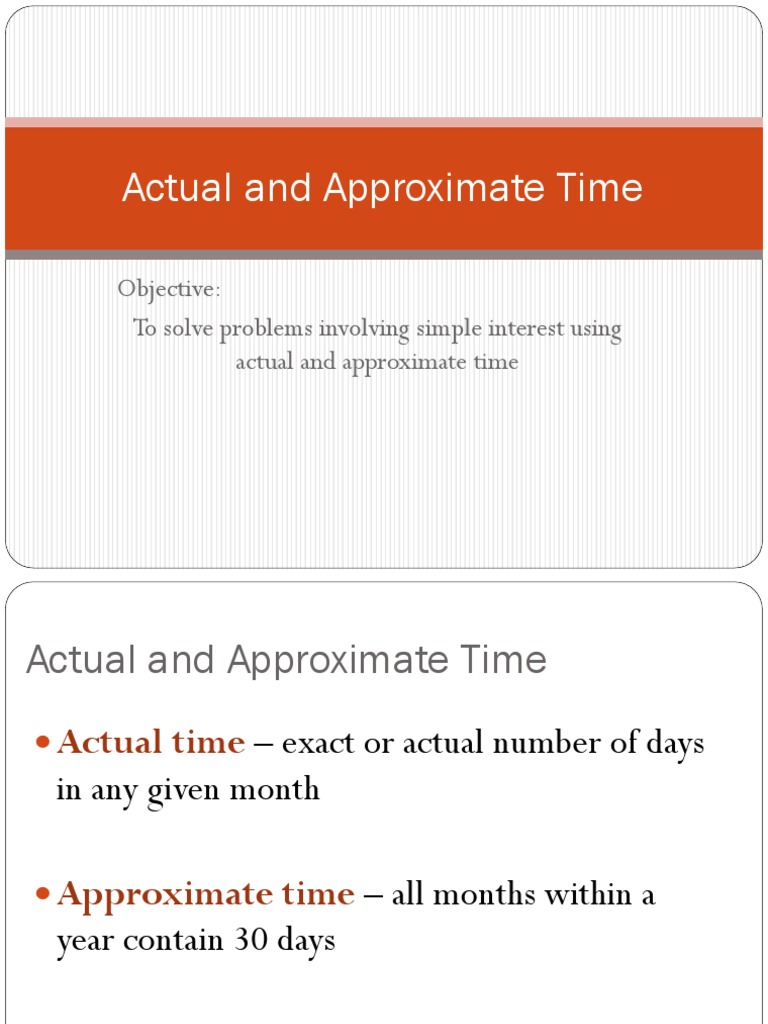 3 Actual and Approximate Time | PDF | Interest | Banks