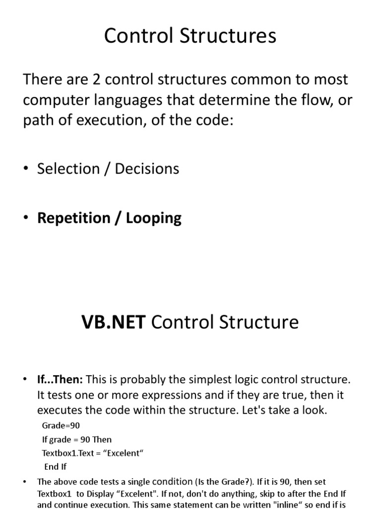 Lesson 4 Pdf Control Flow Computer Science