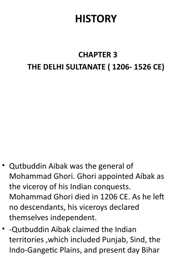 Delhi Sultanate Overview for Class 7 | PDF | History