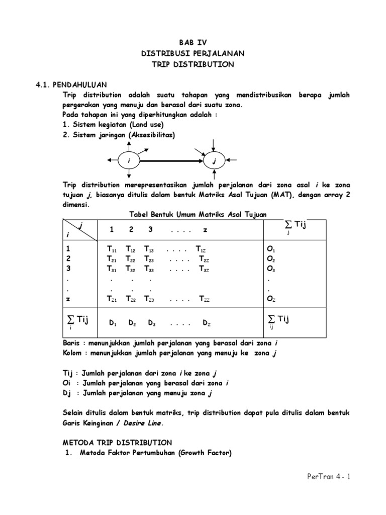 Bab 4 Trip Distribution Versi 7 HLMN | PDF