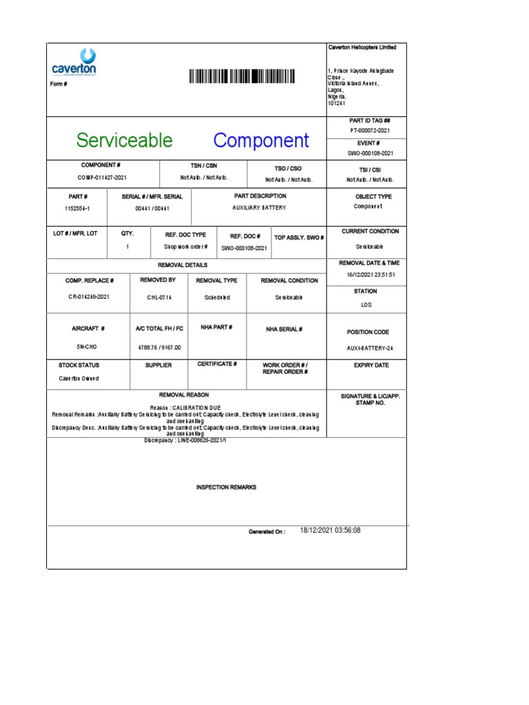 Serviceable: Component | PDF