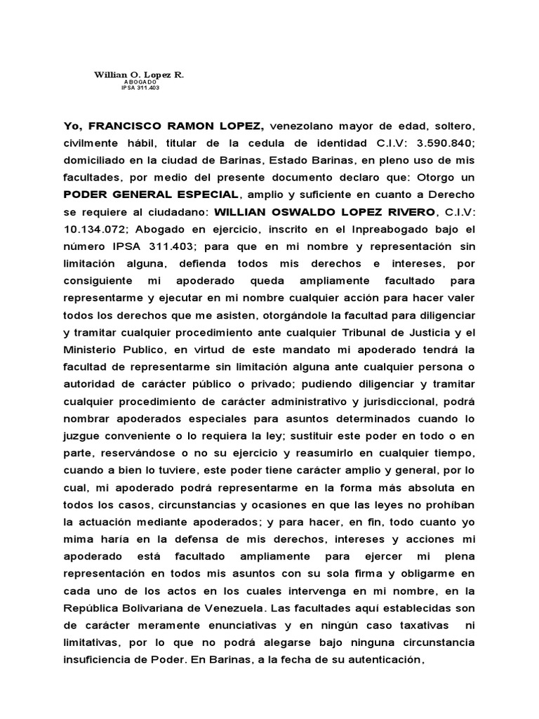 Poder General Especial | PDF