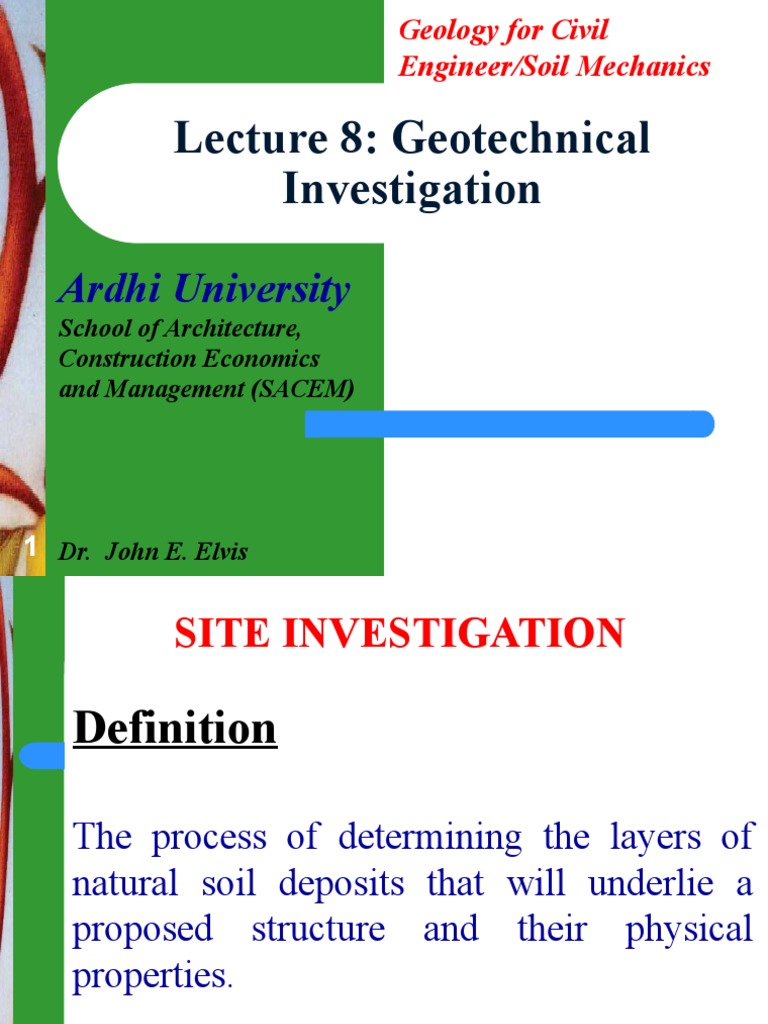 Lecture8 Geotechnical Investigation | PDF | Geotechnical Engineering ...