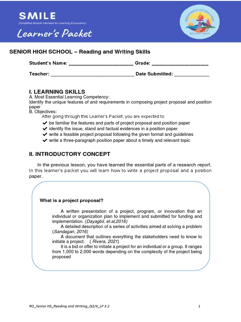 SMILE Reading and Writing Q2 LP3.2 | PDF | Evaluation | Argument
