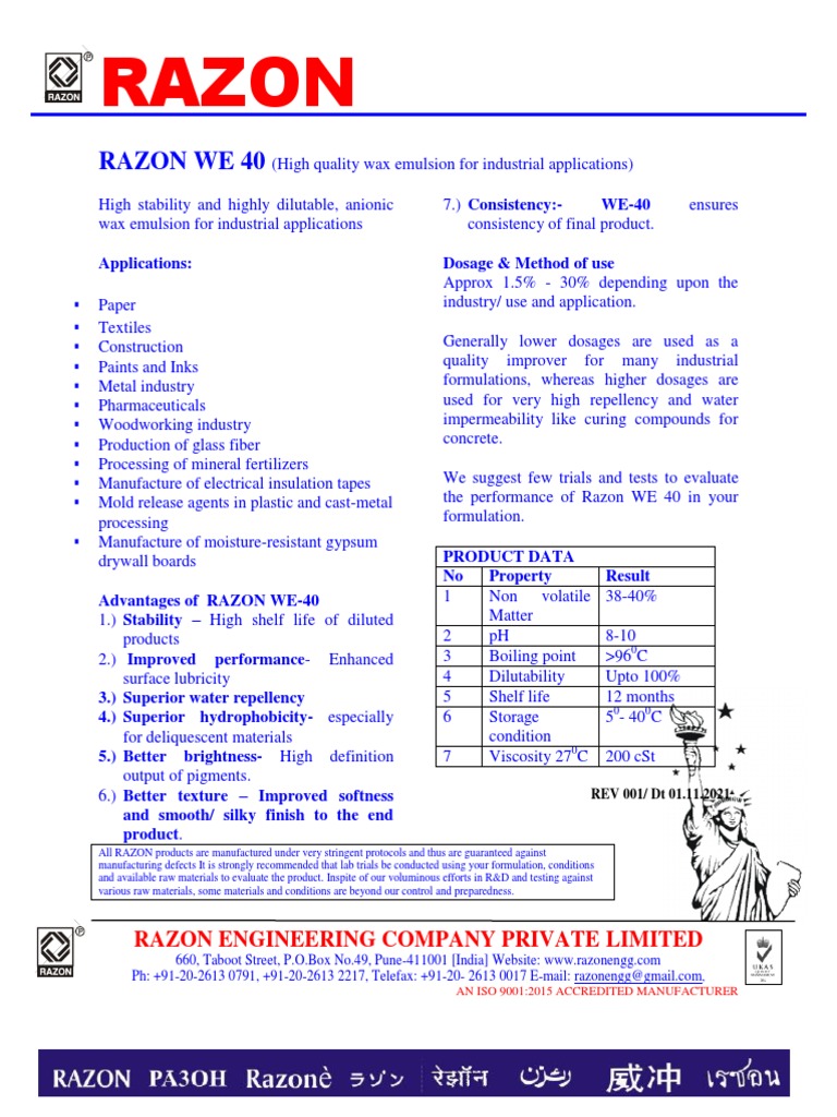 306 Razon We 40 | PDF | Concrete | Wax